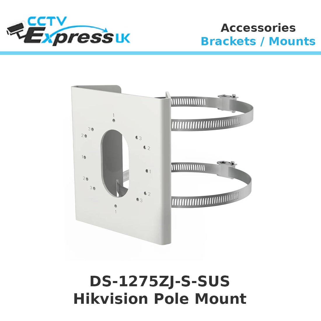 Hikvision DS-1275ZJ-S-SUS Small Universal Pole Mount Bracket – CCTV ...