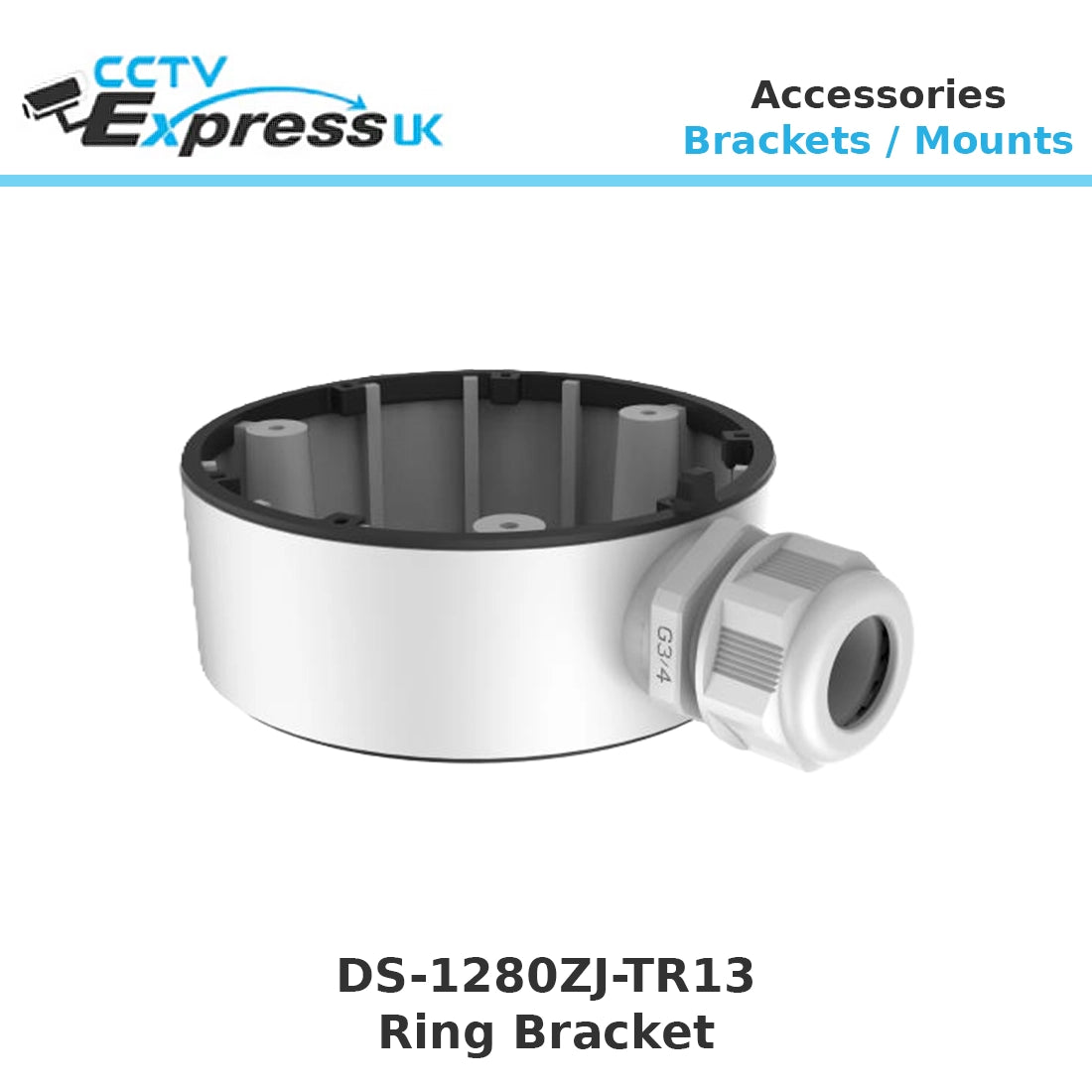 Hikvision DS-1280ZJ-TR13 Deep Base Ring Junction Box – CCTV Express UK