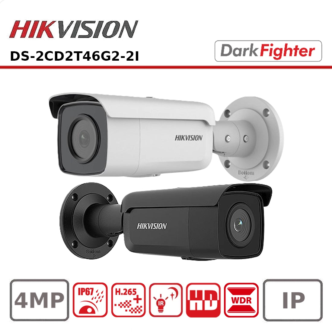 Hikvision DS-2CD2T46G2-2I Pro Series AcuSense 4MP IP67 IR IP Bullet Ca ...