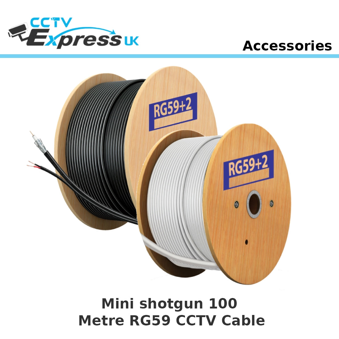Mini shotgun 100 Metre RG59 CCTV Cable Reel Full Copper – CCTV Express UK