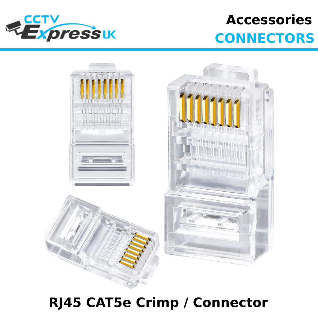 RJ45 Plug Crimp Connector for CAT5e Ethernet Cable – CCTV Express UK